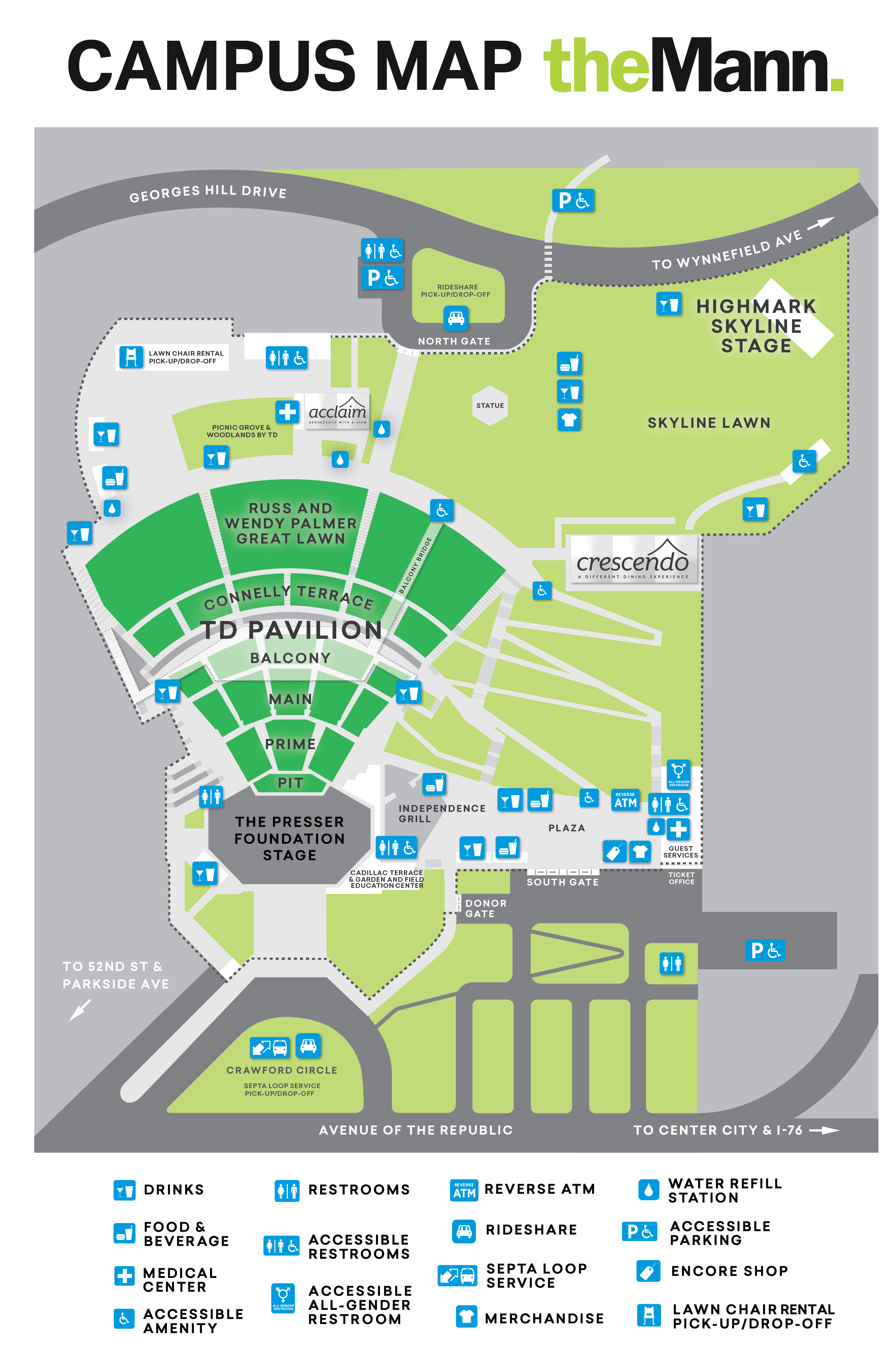 Mann Center For The Performing Arts - Campus Maps